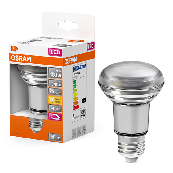 Osram LED lamp E27 | Reflector R80 | 2700K | Dimbaar | 8.5W (100W) Osram 123led.nl